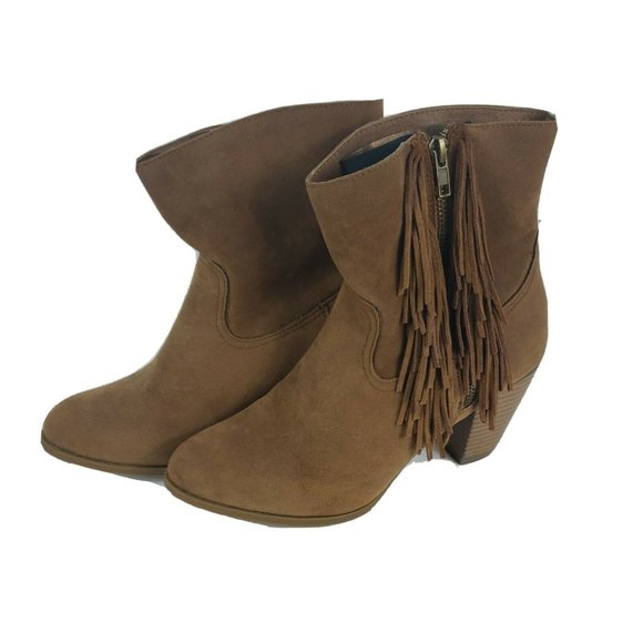 Sugar | Shoes | Sugar Boots Tuko Fringe Western Ankle Booties Size 75 ...